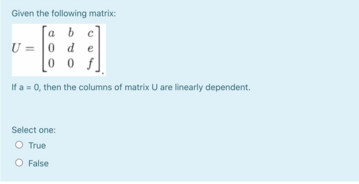Solved Given a 3*3 matrix A. All you are told about the | Chegg.com
