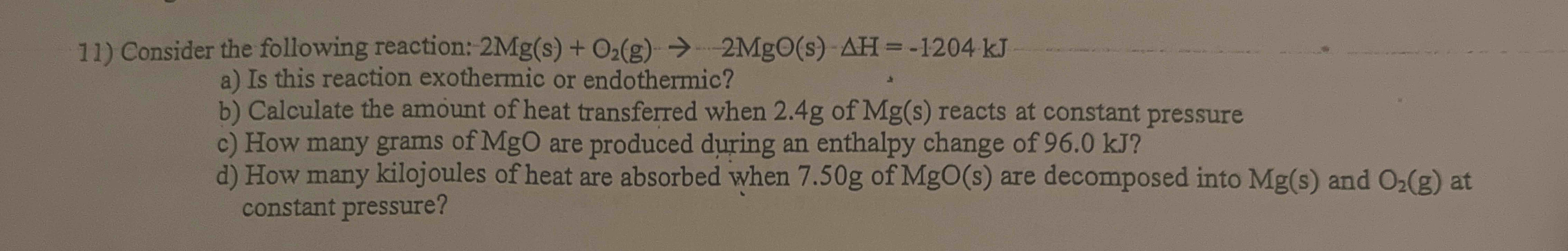 Solved Consider the following reaction: | Chegg.com