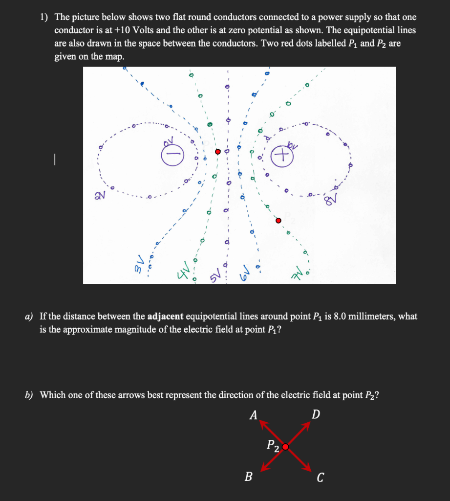 Solved 1) The picture below shows two flat round conductors | Chegg.com