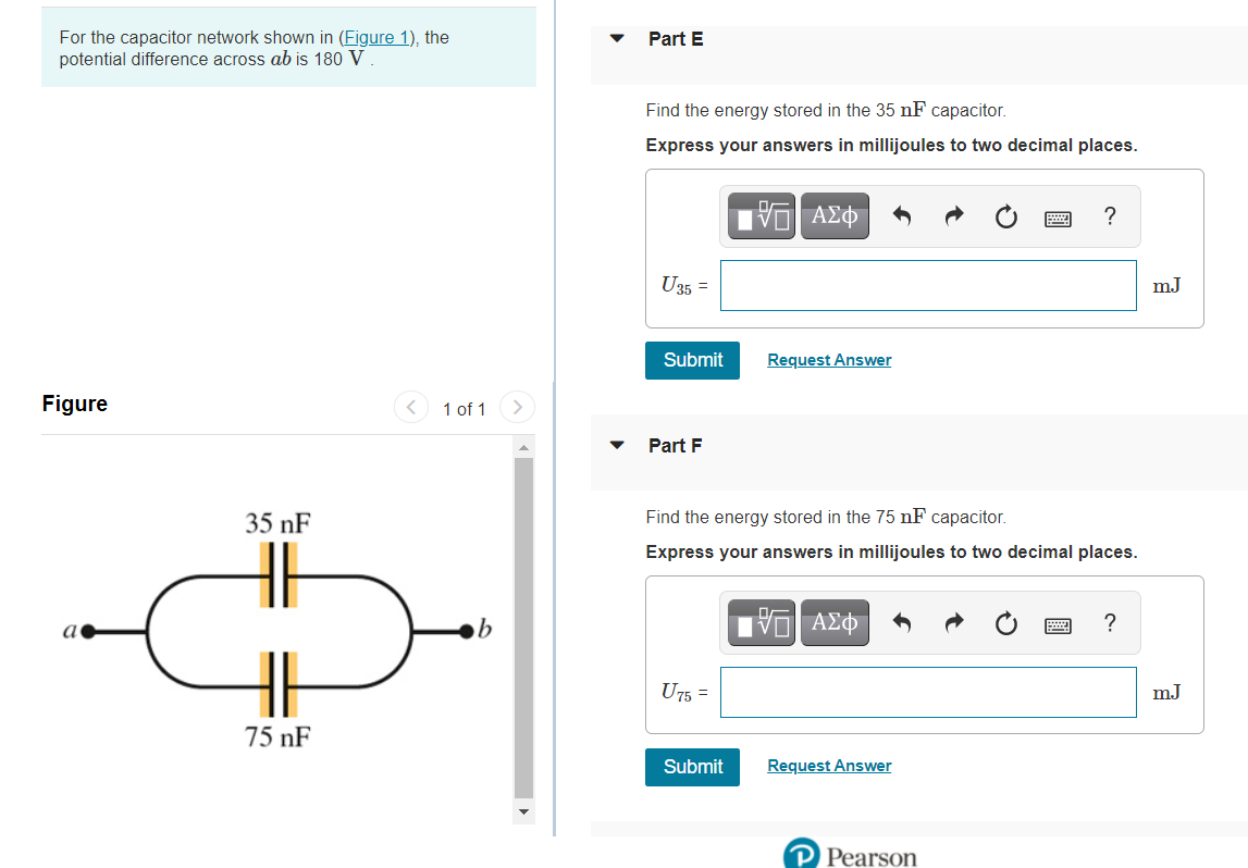 Solved For the capacitor network shown in (Figure 1), the | Chegg.com