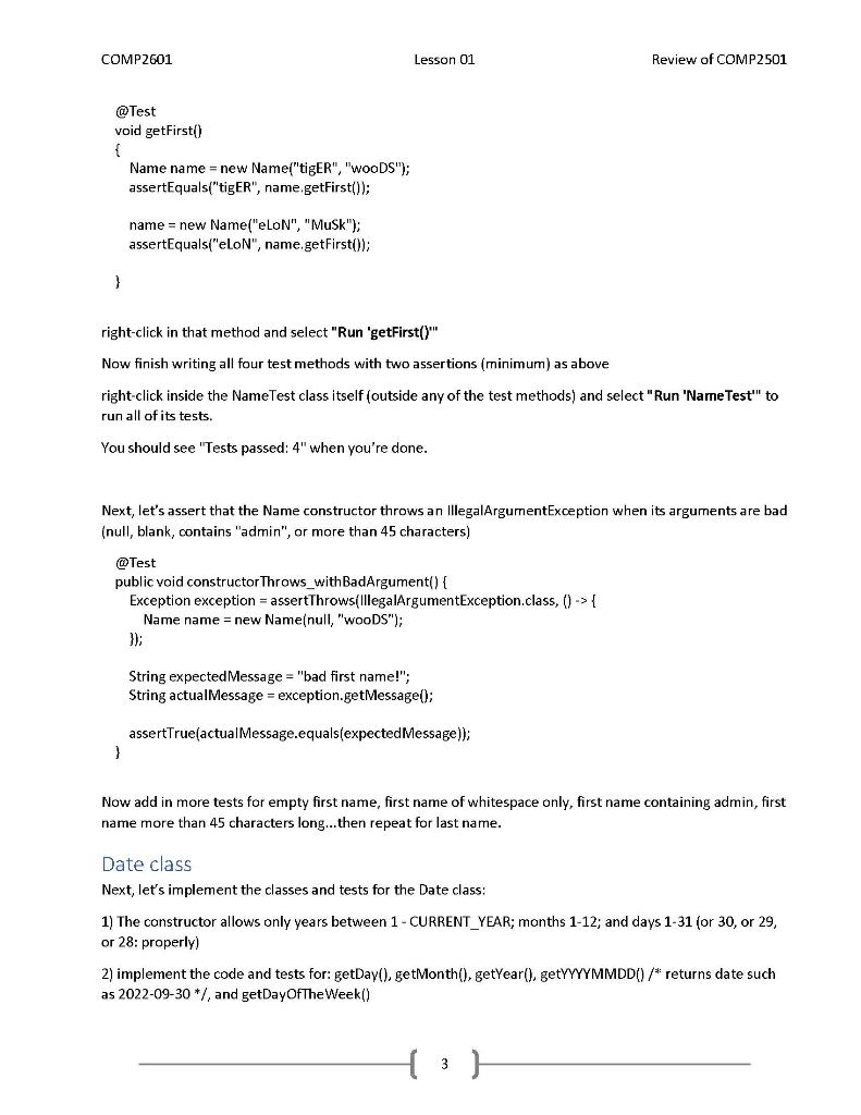 COMP2601 Lesson 01 Review of COMP2501 Let's review | Chegg.com