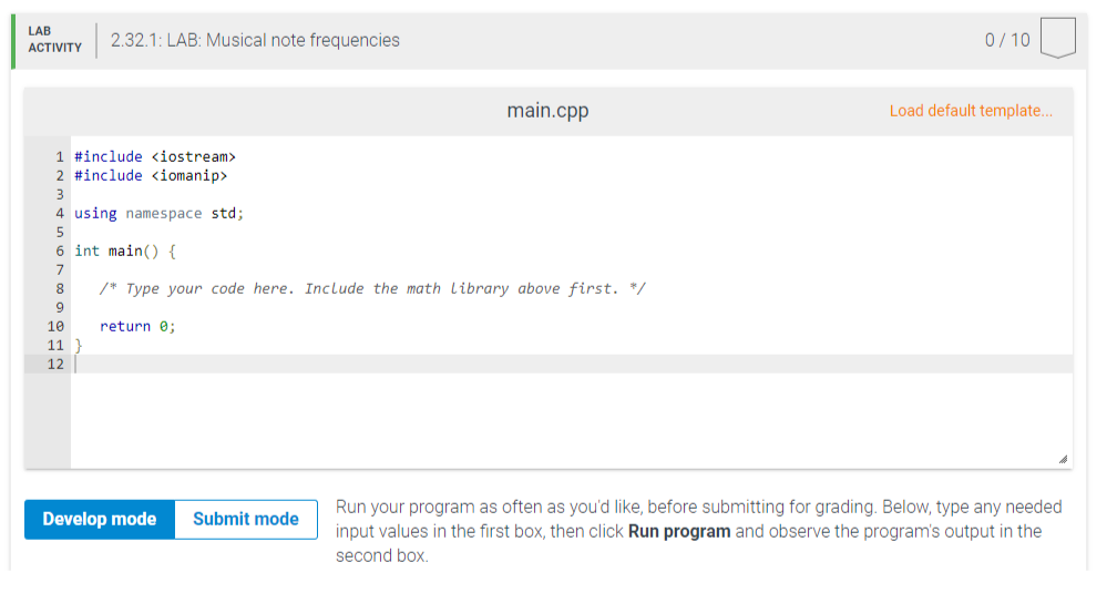 Solved 2.32 LAB: Musical note frequencies On a piano, a key | Chegg.com