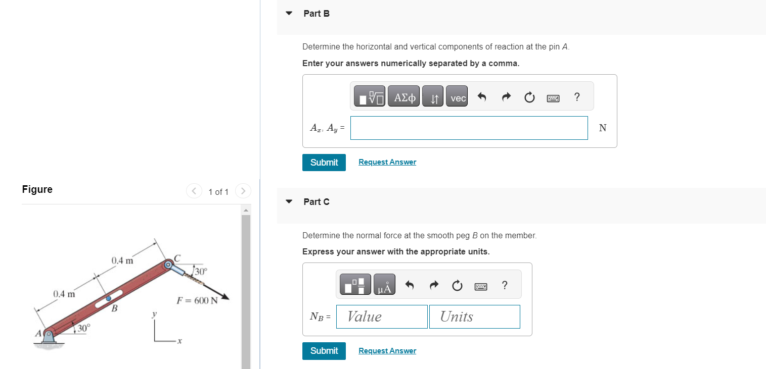 Solved Determine the horizontal and vertical components of | Chegg.com