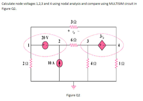 Solved Calculate node voltages 1,2,3 and 4 using nodal | Chegg.com