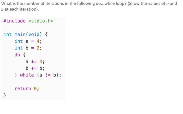 Solved What Is The Number Of Iterations In The Following