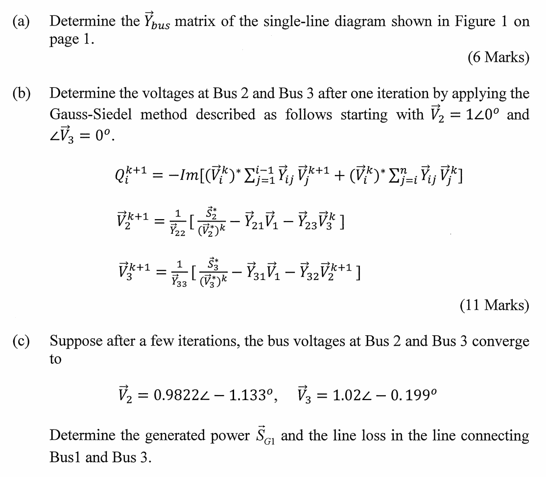 Solved 1. Consider the power system shown in Figure 1. The | Chegg.com