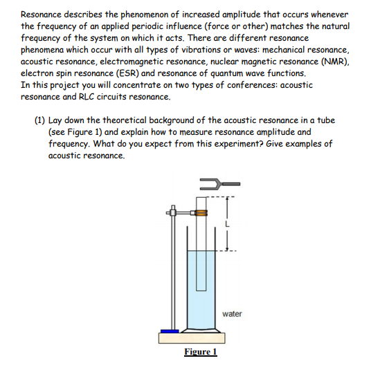 Solved Resonance describes the phenomenon of increased | Chegg.com
