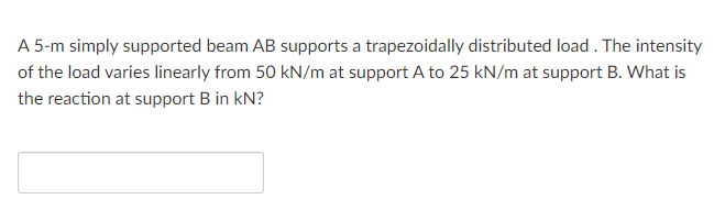 Solved A 5-m simply supported beam AB supports a | Chegg.com