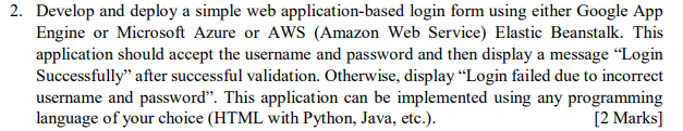Solved 2. Develop and deploy a simple web application-based | Chegg.com