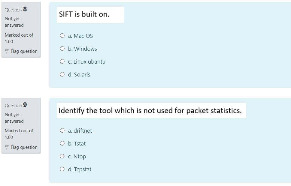 Solved Question 8 SIFT is built on. Not yet answered O a. | Chegg.com