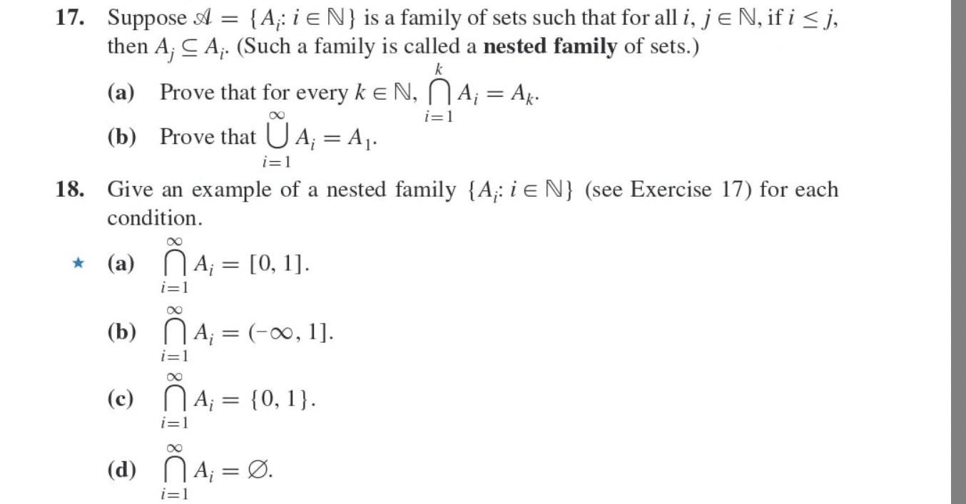 Solved 17. Suppose A={Ai:i∈N} is a family of sets such that | Chegg.com