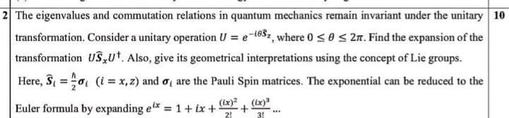 Solved 2 The eigenvalues and commutation relations in | Chegg.com