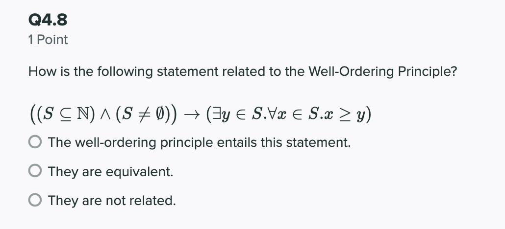 Solved Q4 WOP, Entailment, and Equivalence 9 Points Select | Chegg.com