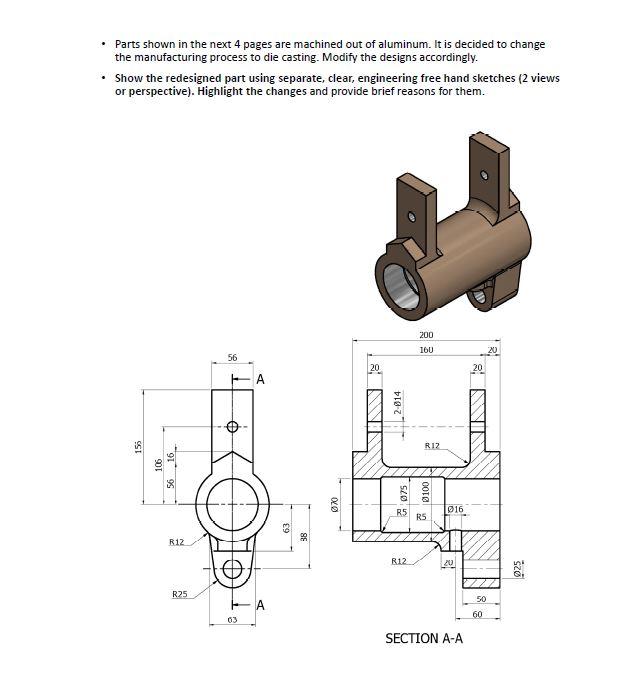 Parts shown in the next 4 pages are machined out of | Chegg.com