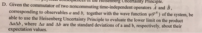 Solved Commuting and non commuting operators and the | Chegg.com