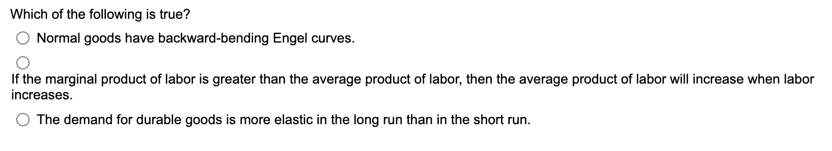 Solved Which of the following is true? Normal goods have | Chegg.com