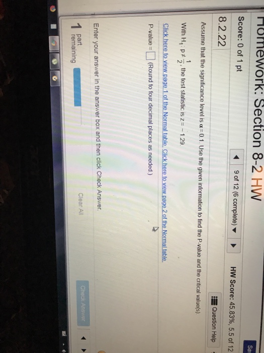 Solved Homework Section 8 2 Hw Score 0 Of 1 Pt 8 2 22 9 Of