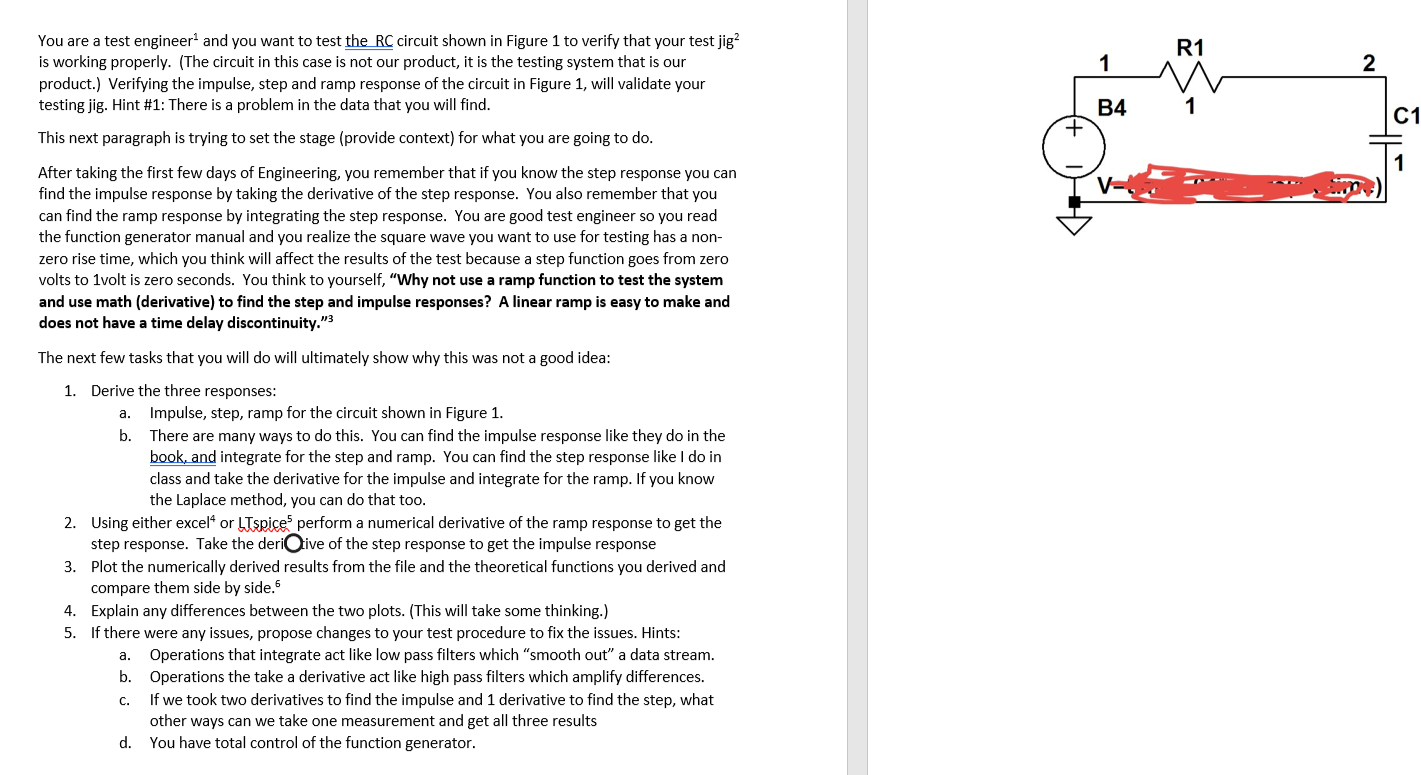 Solved You are a test engineer and you want to test the RC | Chegg.com