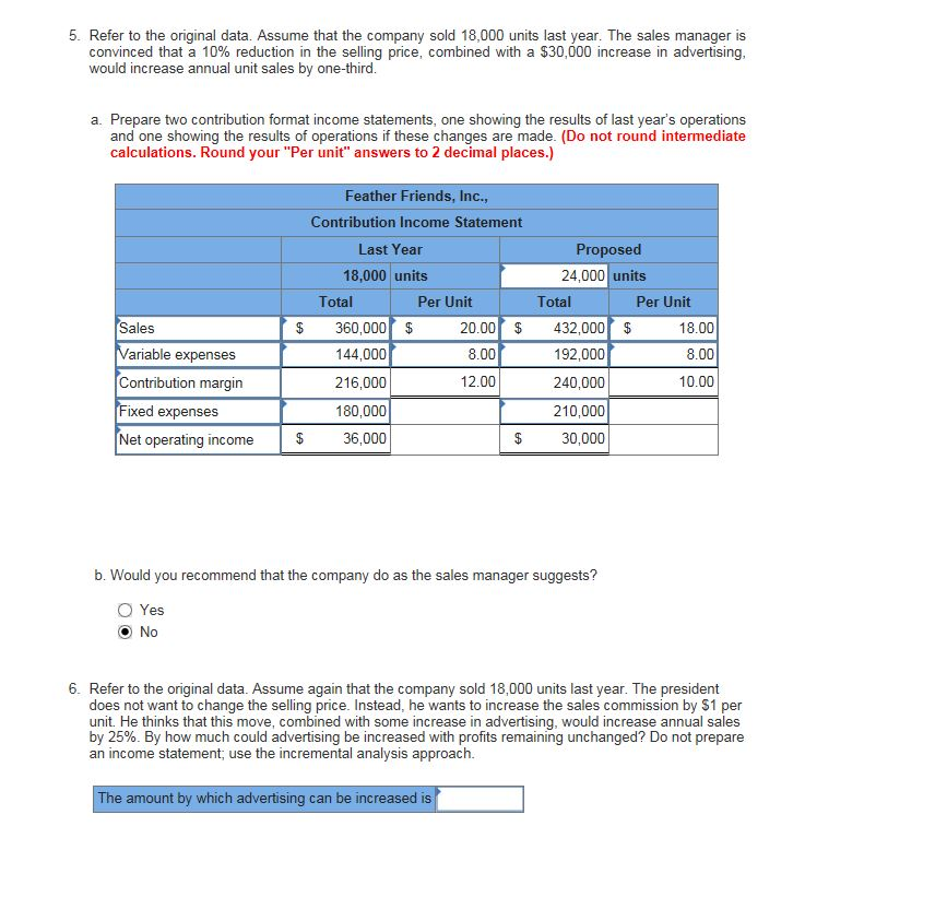 Solved 5. Refer to the original data. Assume that the | Chegg.com