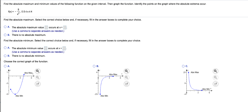 Solved Find The Absolute Maximum And Minimum Values Of The Chegg