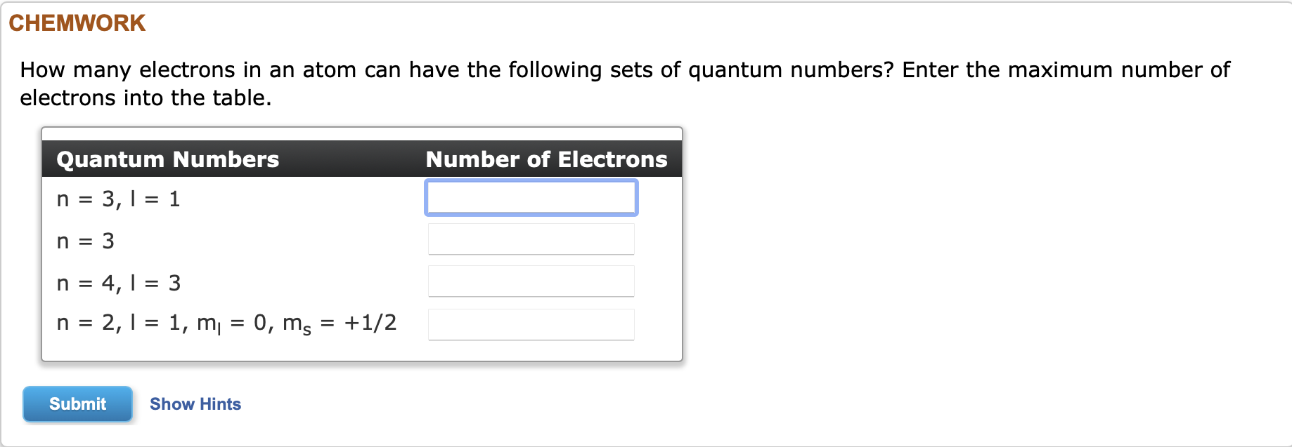 Solved What is the maximum number of electrons that can be | Chegg.com