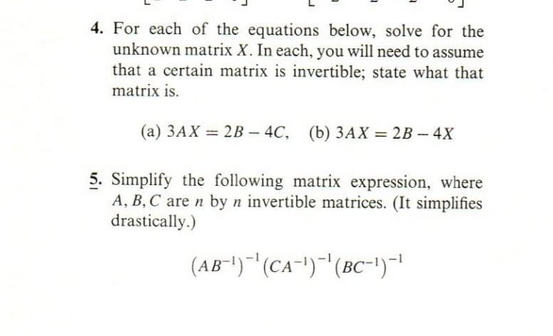 4. For each of the equations below, solve for the | Chegg.com