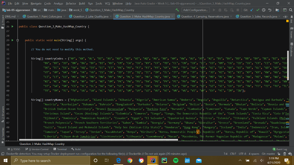 package week_5; import java.util.Map; import static | Chegg.com