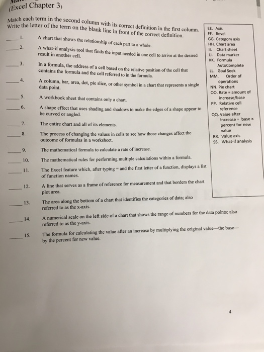 Solved Match each term in the second column with its correct | Chegg.com