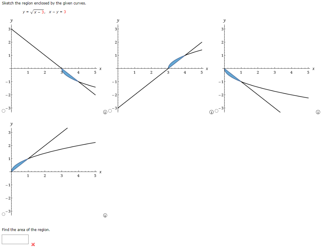 Solved Sketch the region enclosed by the given curves. | Chegg.com Solved Sketch the region enclosed by the given curves. | Chegg.com