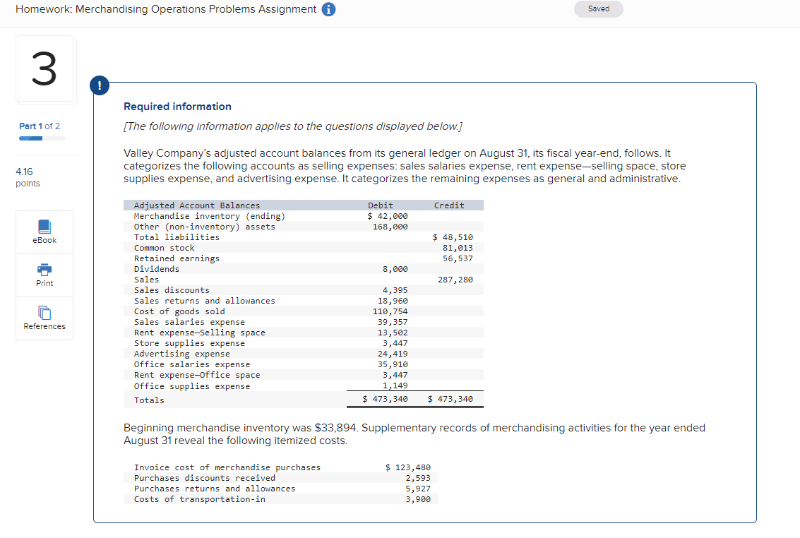 Solved Homework: Merchandising Operations Problems | Chegg.com