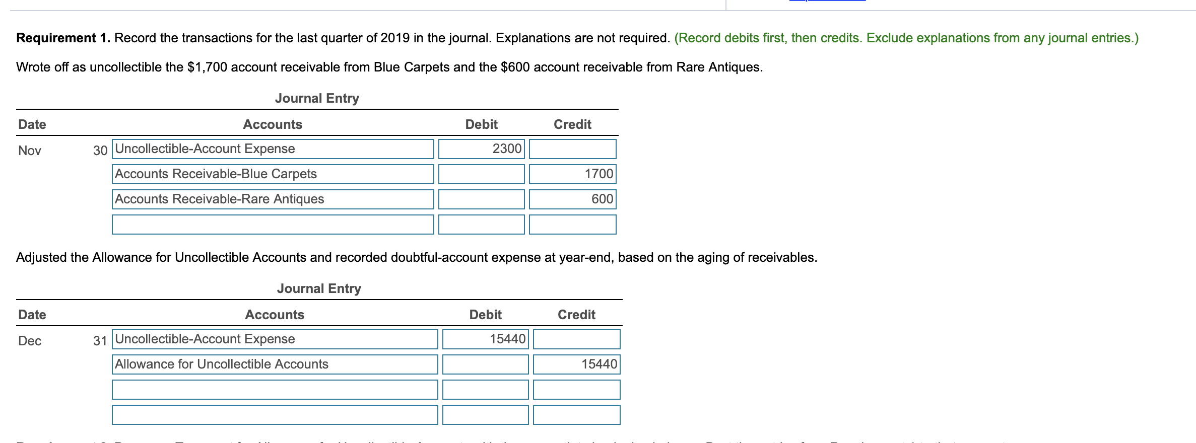 Solved Requirement 1. Record the transactions for the last | Chegg.com