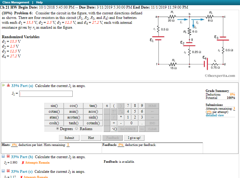 Solved The equations i got is equation 1 : i1= i2+ i 3 | Chegg.com