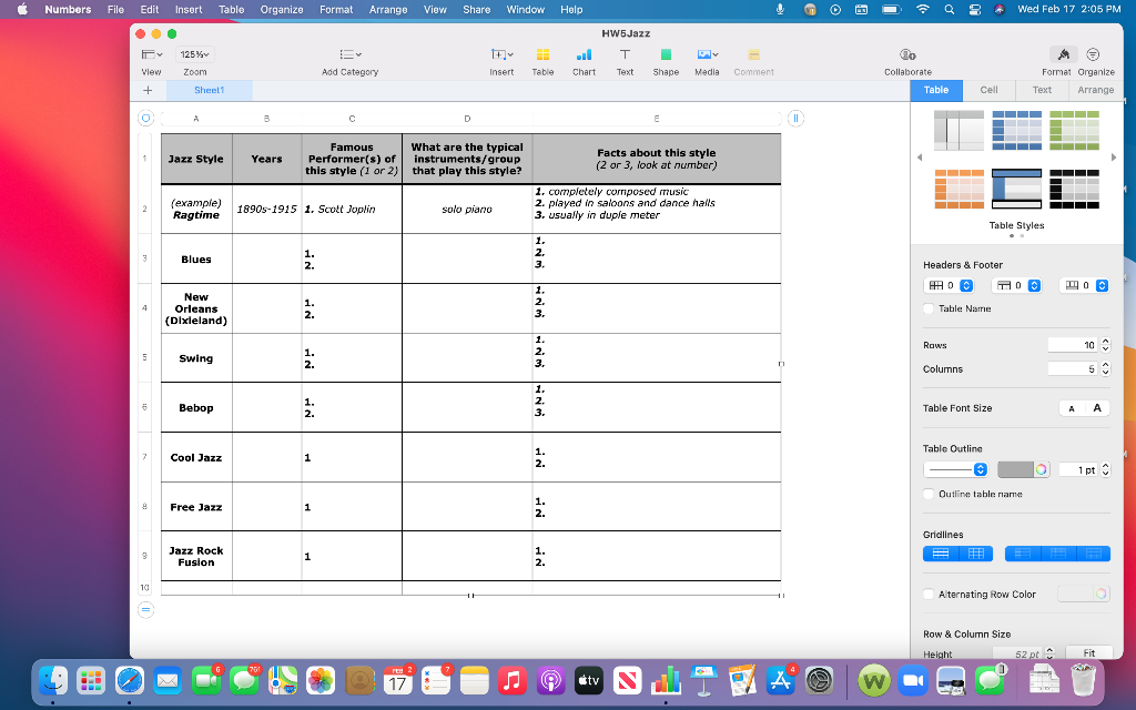 Solved Numbers File Edit Insert Table Organize Format | Chegg.com