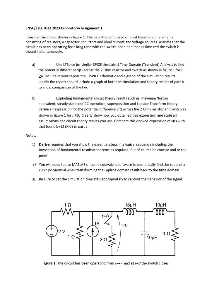 Consider the circuit shown in figure 1. The circuit | Chegg.com