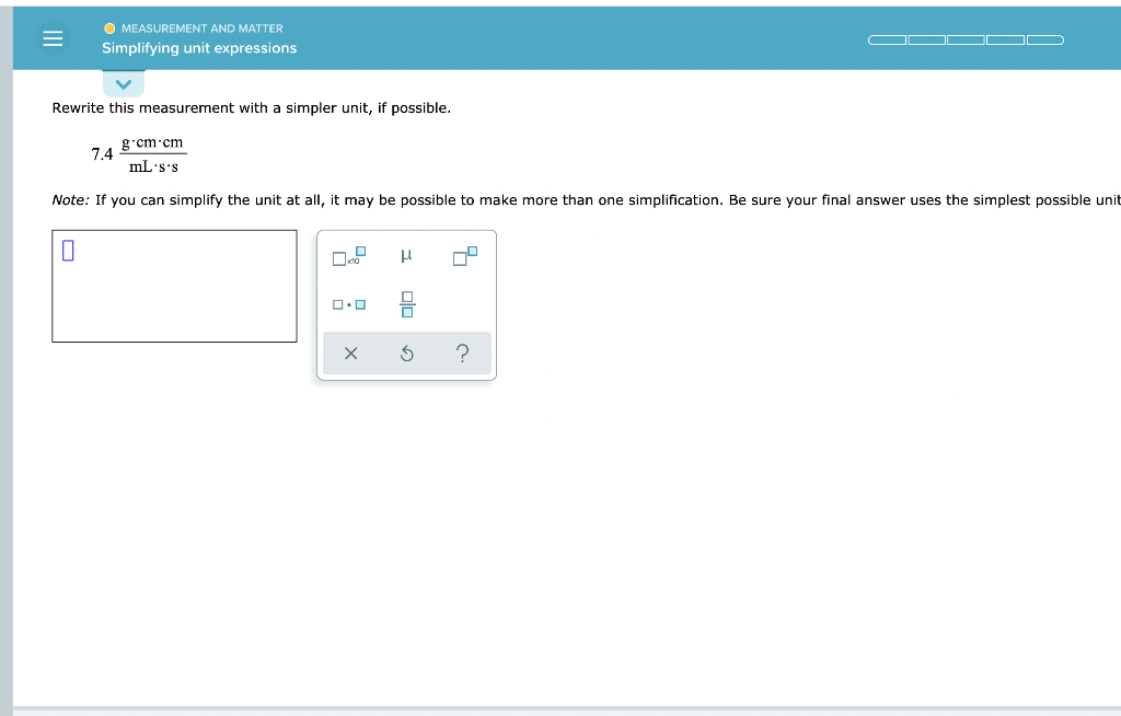 Solved Rewrite this measurement with a simpler unit, if | Chegg.com