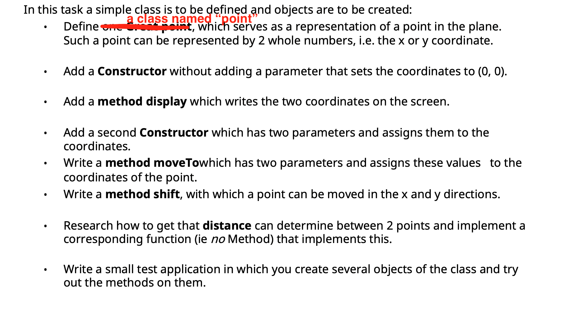 Solved . In this task a simple class is to be defined and | Chegg.com