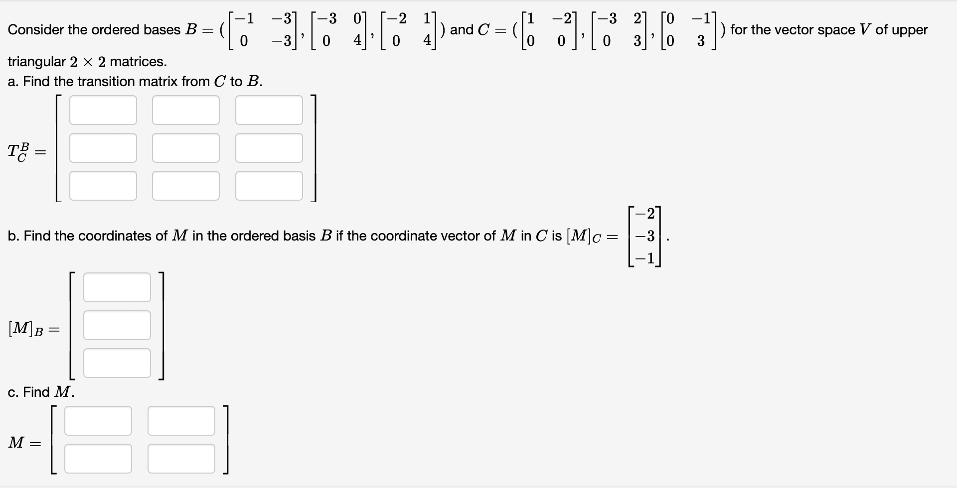 Solved Consider the ordered bases | Chegg.com