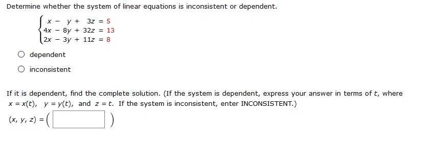Solved Determine Whether The System Of Linear Equations Is