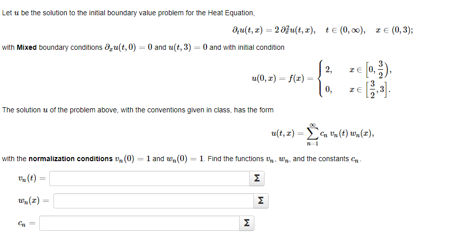 Solved Let u be the solution to the initial boundary value | Chegg.com
