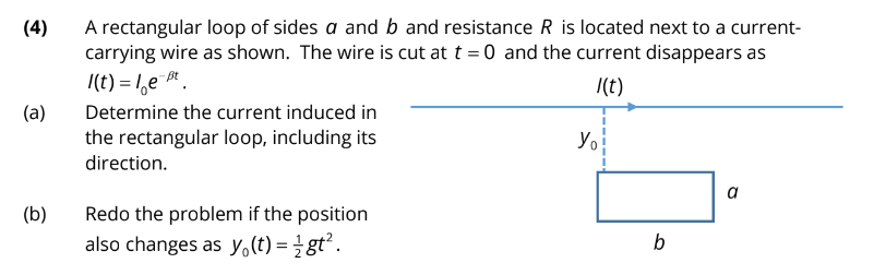 Solved (4) A rectangular loop of sides a and b and | Chegg.com