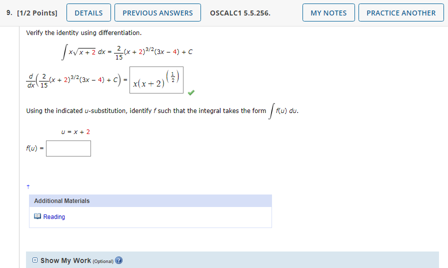 Solved Verify the identity using differentiation. 1 l dx | Chegg.com