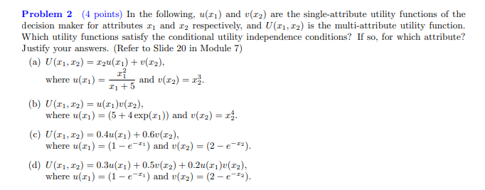Problem 2 (4 points) In the following, u(11) and | Chegg.com