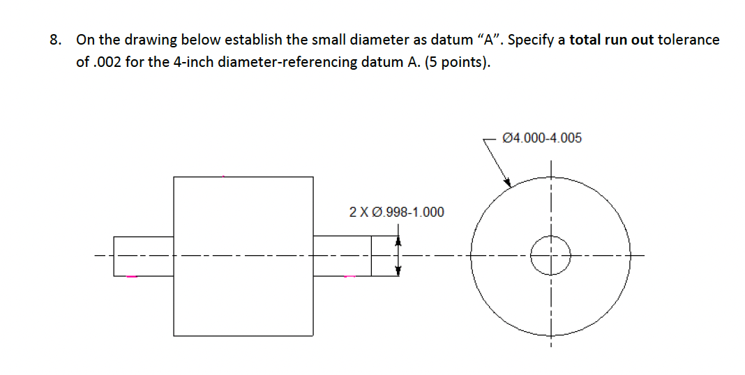 Solved On the drawing below establish the small diameter as | Chegg.com