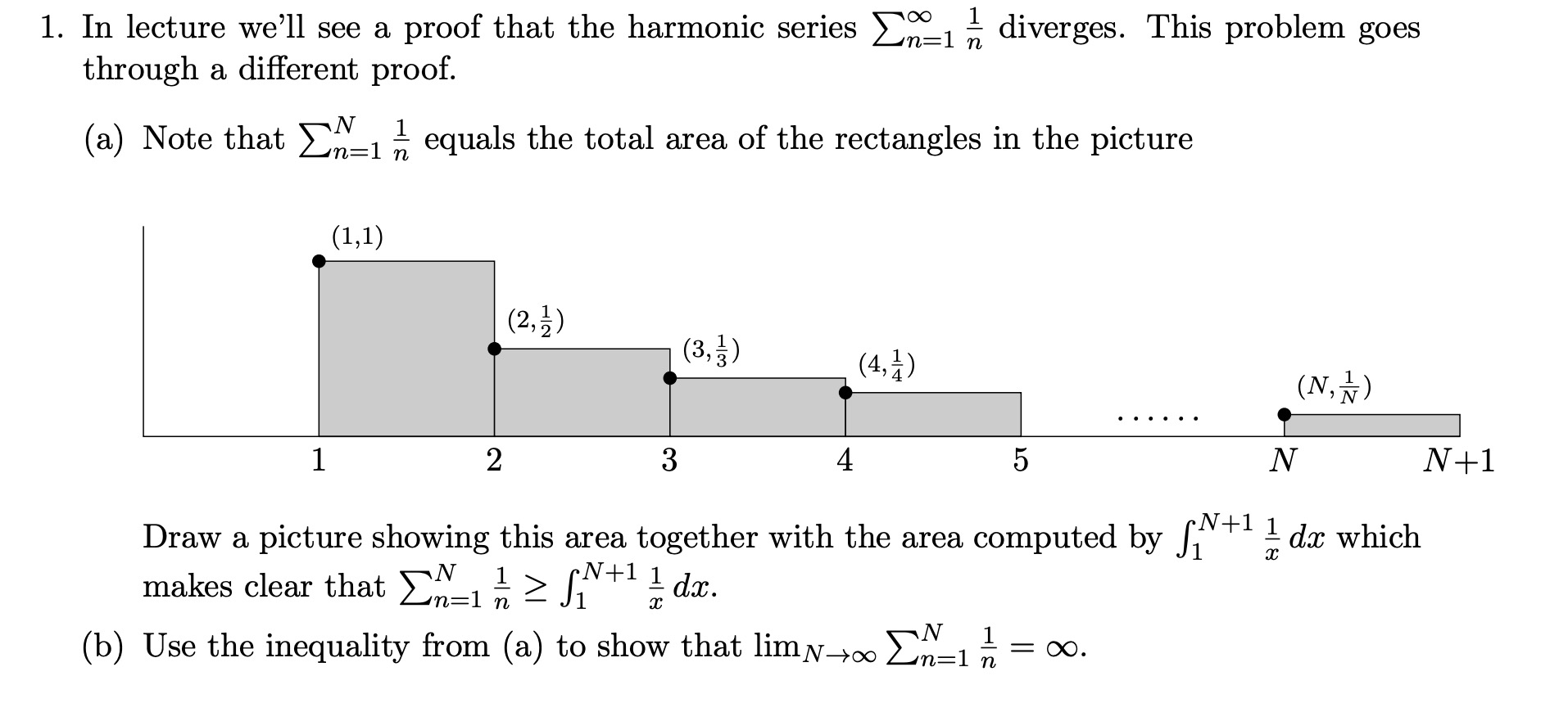 Solved 1. In lecture we'll see a proof that the harmonic | Chegg.com