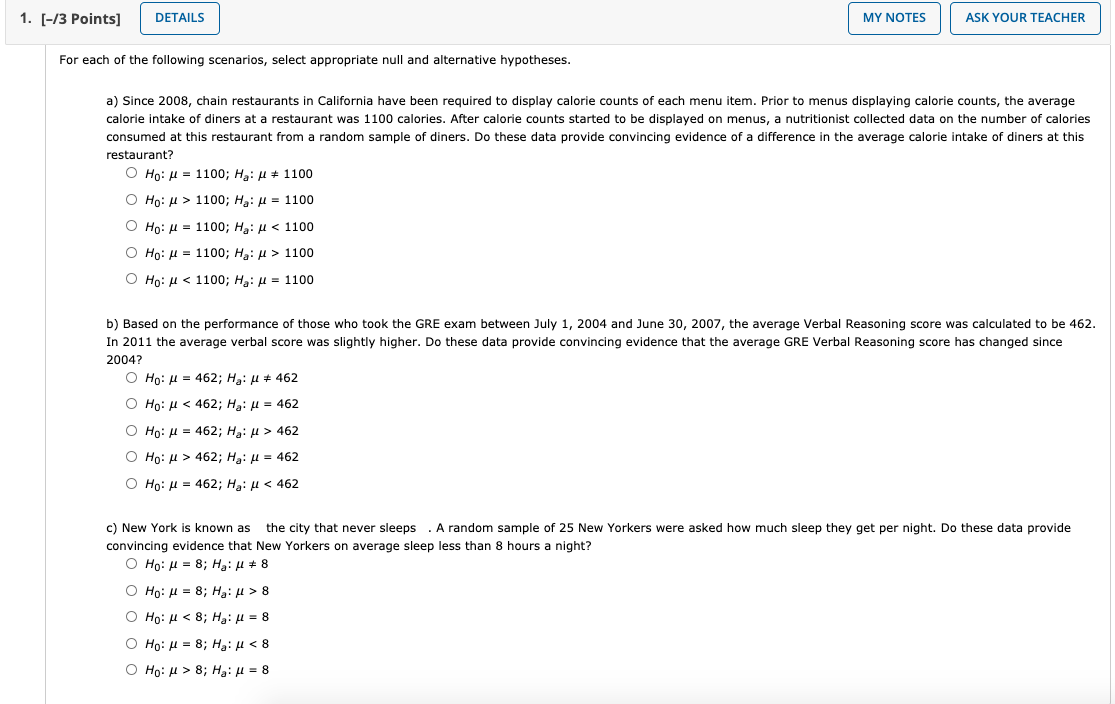 Solved 1. [-/3 Points] DETAILS MY NOTES ASK YOUR TEACHER For | Chegg.com