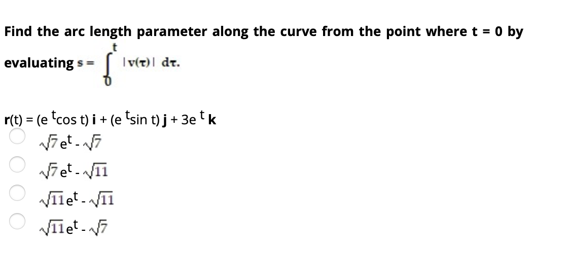 Solved Find The Arc Length Parameter Along The Curve From
