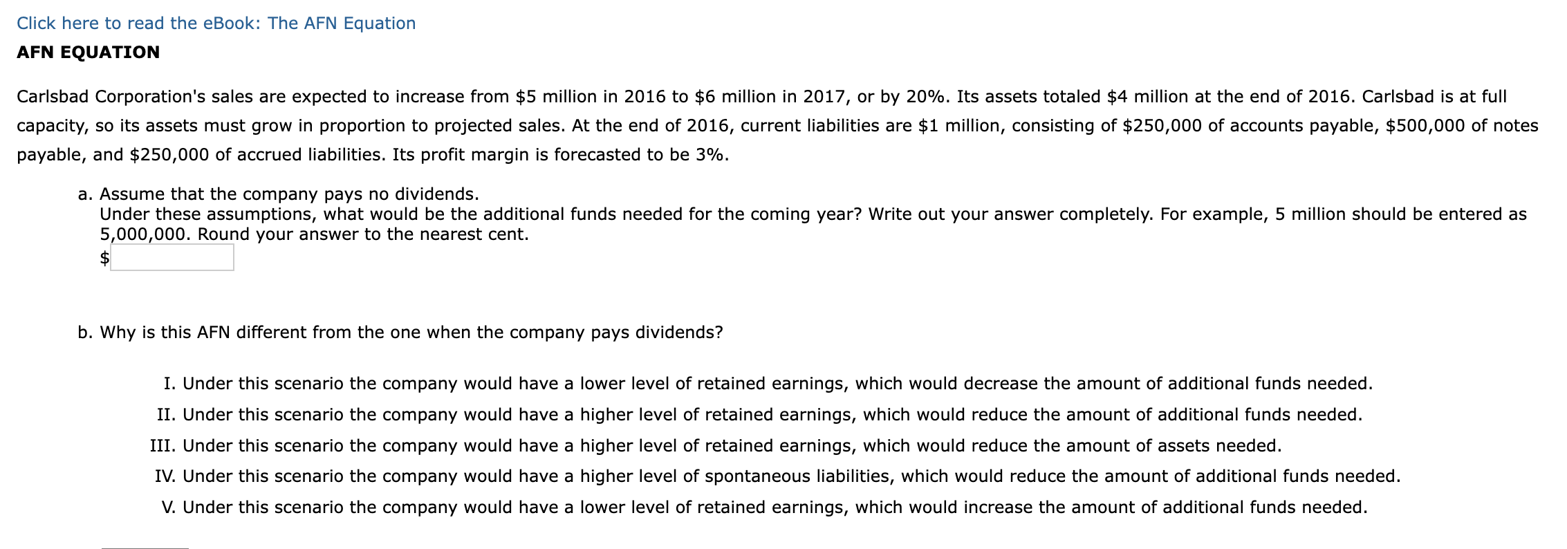 Solved Click here to read the eBook: The AFN Equation AFN | Chegg.com