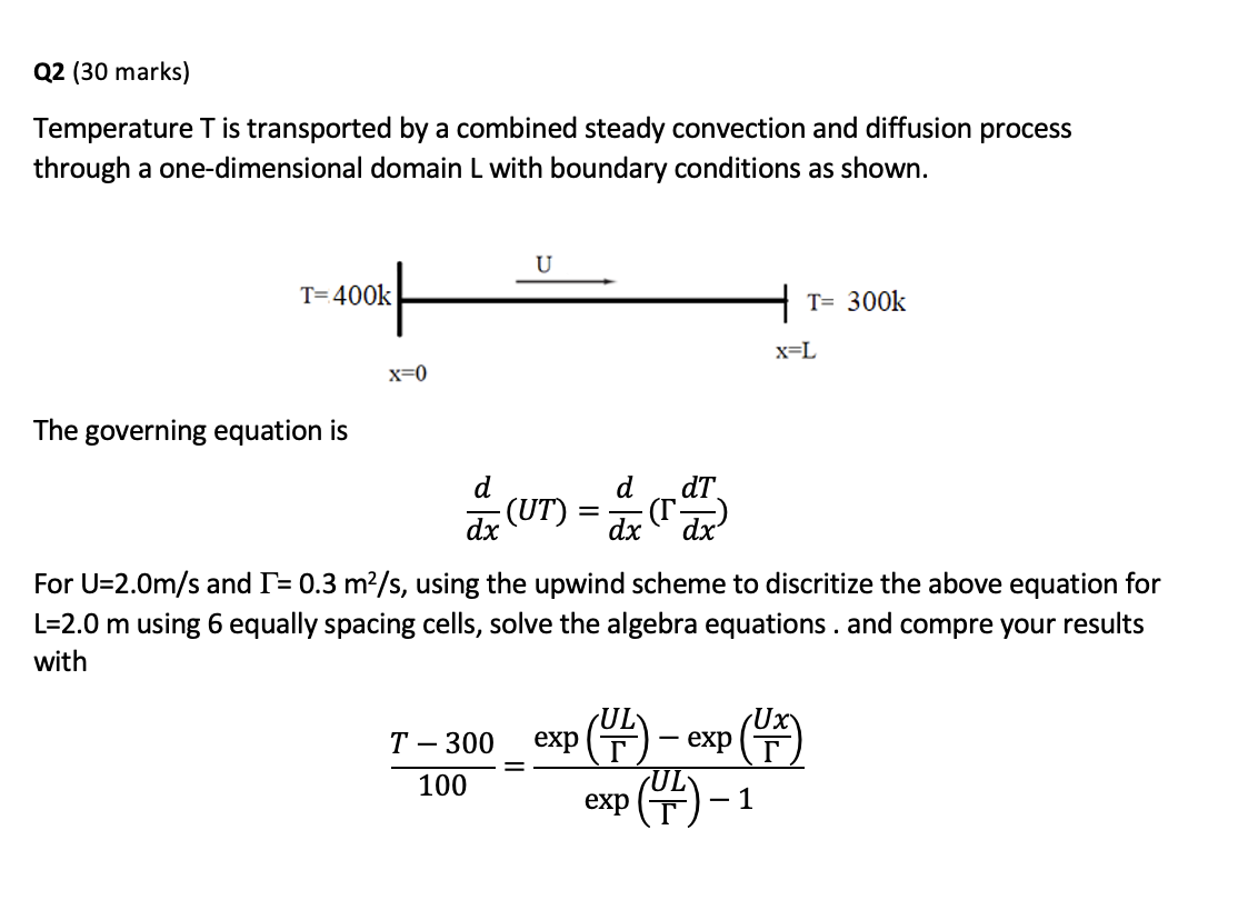 Solved Temperature T is transported by a combined steady | Chegg.com