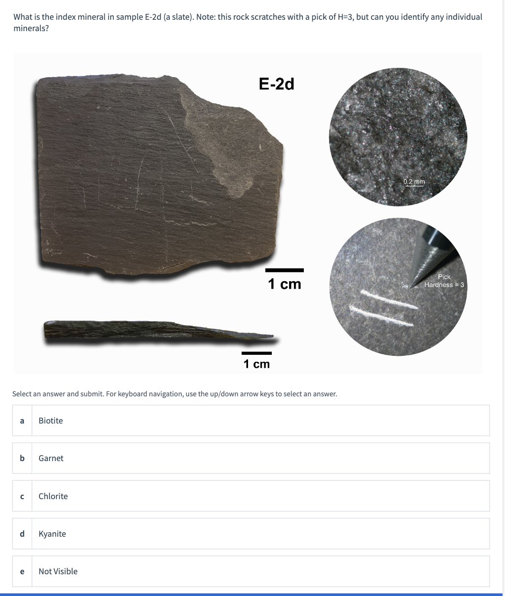 Solved Identify the highest-grade index mineral in this | Chegg.com