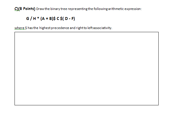 Solved 3)(20 points) Consider the following binary tree: A B | Chegg.com